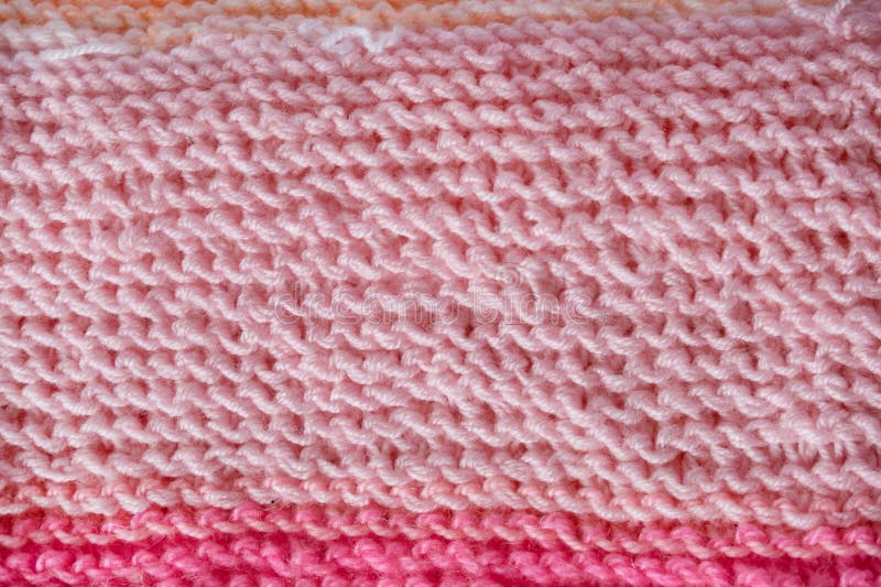 Knitted Fabric from Pink Yarn. Stock Photo - Image of clothing, bright ...