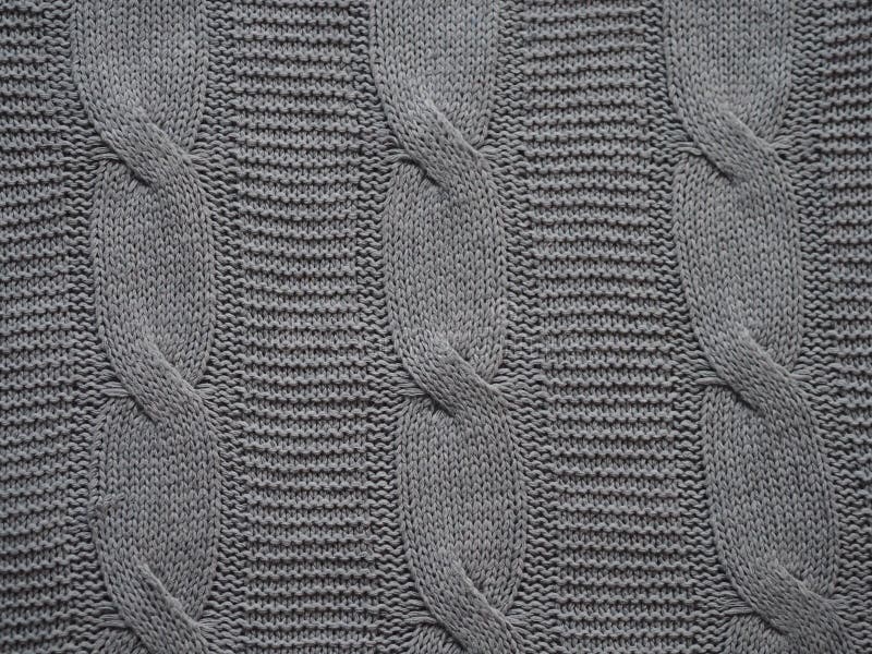 Knitted Fabric Texture. Gray. Simple Knitting with Front and Back Loops ...