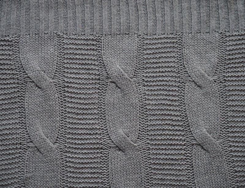 Knitted Fabric Texture. Gray. Simple Knitting with Front and Back Loops ...