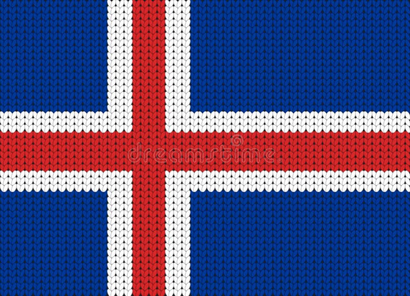 Knitted flag of Iceland stock illustration. Illustration of knit - 80546398