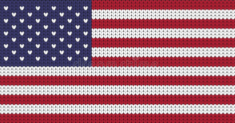 Knitted flag of USA stock illustration. Illustration of knit - 80546406