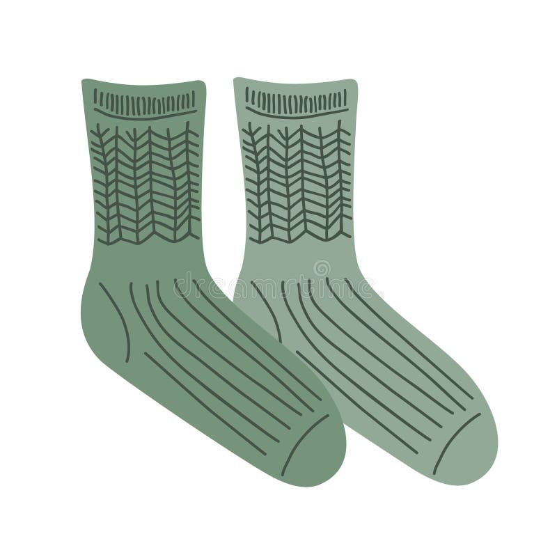 Knitted Green Socks Vector Isolated Illustration Stock Illustration ...