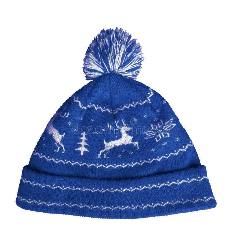 Knitted hat - blue stock image. Image of wear, color - 138512097