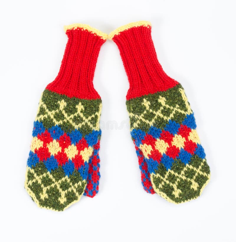 Knitted mittens stock image. Image of cotton, hand, cloth - 27700695