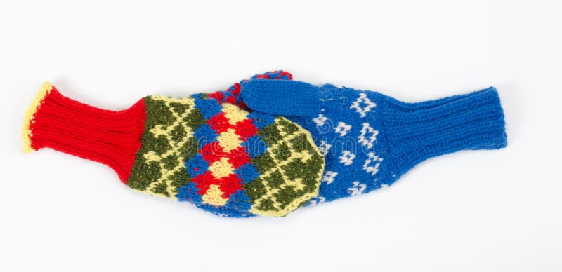Knitted mittens handshake stock photo. Image of side - 27700680