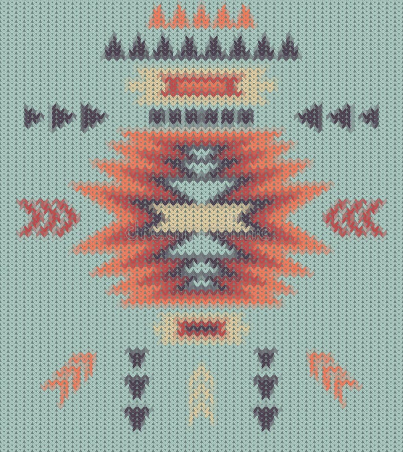 Knitted navajo pattern. stock vector. Illustration of background - 43960525