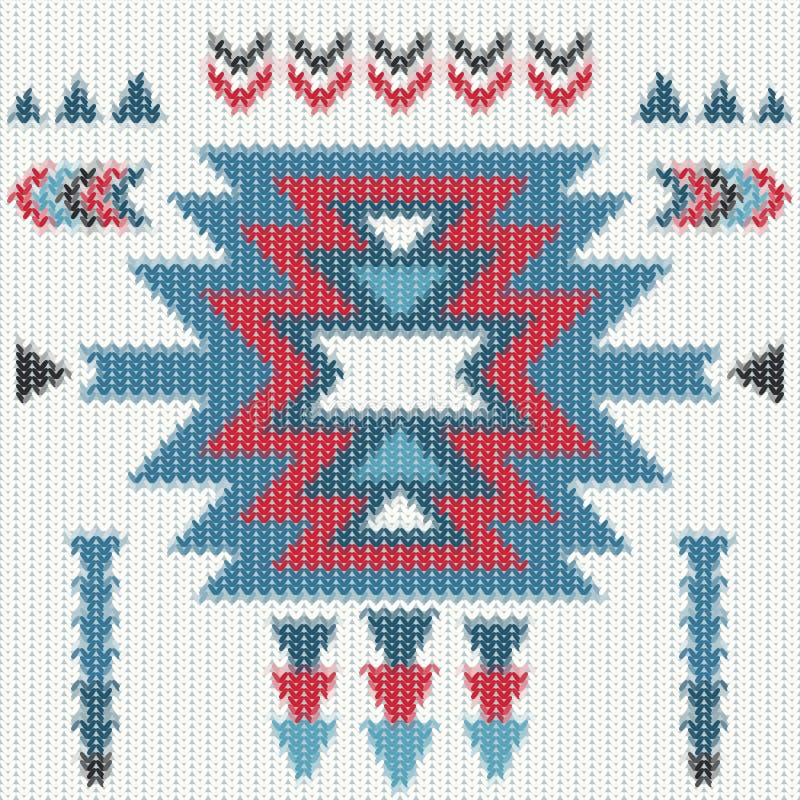 Knitted navajo pattern. stock vector. Illustration of background - 43960525