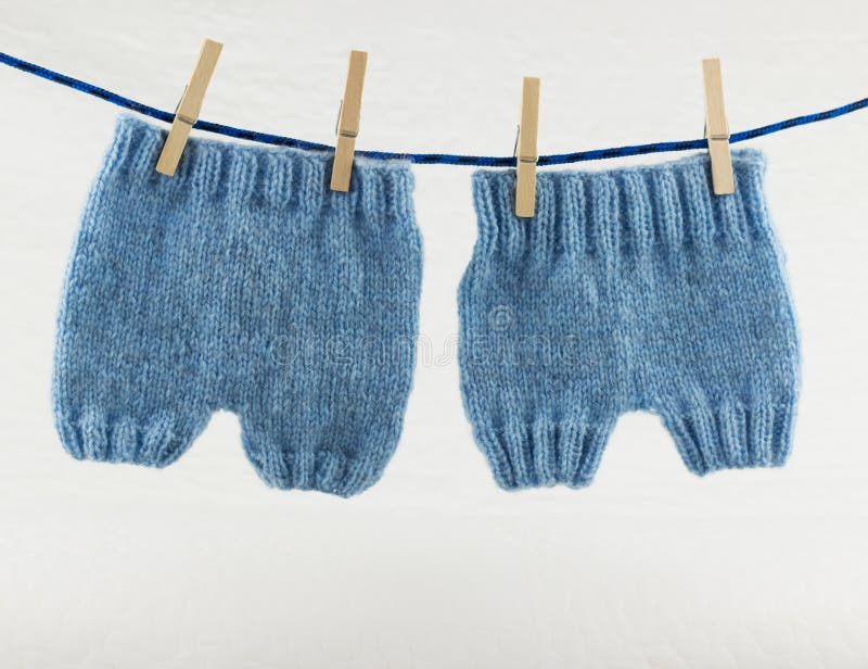 Knitted newborn pants stock image. Image of hang, knitted - 38724303