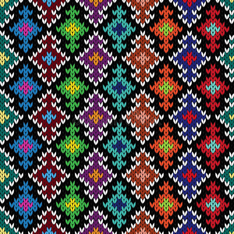 Knitted Ornate Seamless Pattern Stock Vector - Illustration of fashion ...
