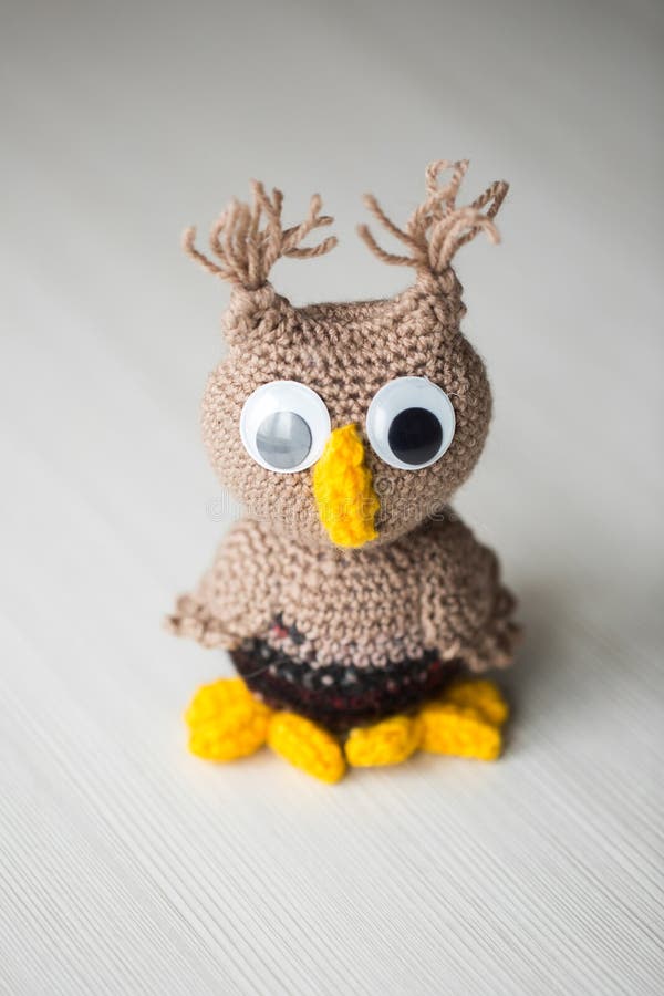 Knitted Owl Doll. a Toy for Children. Stock Image - Image of bird, gift ...