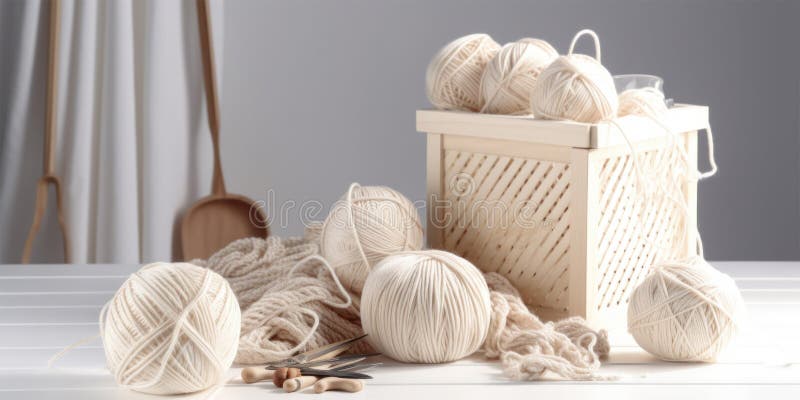 Knitted from a Pastel Colour Yarn Fabric and Thread for Knitting ...