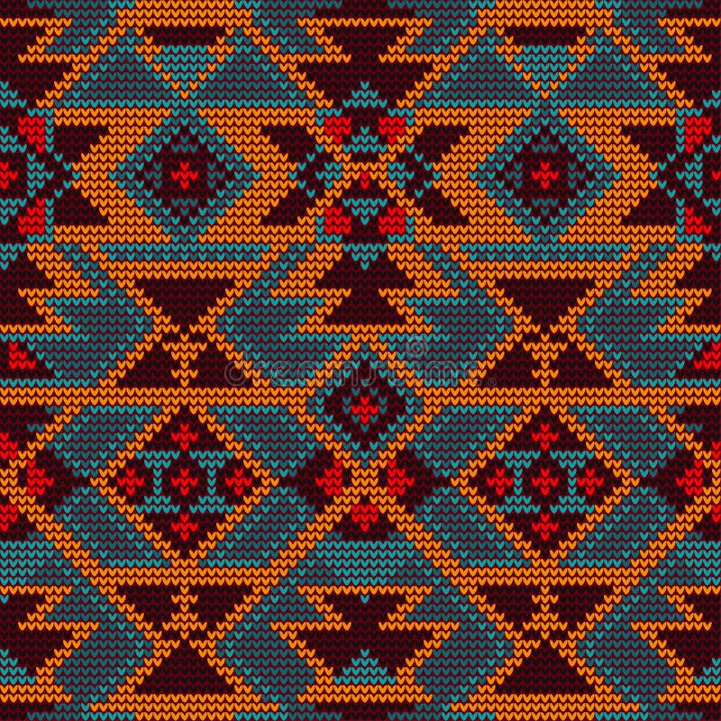 Knitted Pattern in Ethnic Indian Style Stock Illustration ...