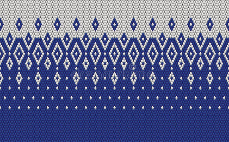 Knitted Pattern Seamless Fabric Blue Color Tone. Traditional Knitted ...