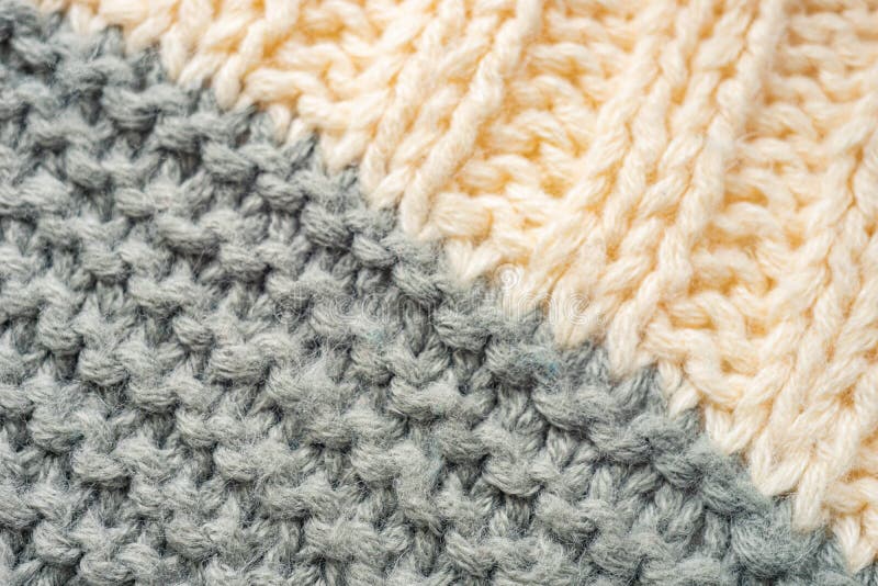Knitted Pattern of Threads in Two Colors and Styles Stock Image - Image ...