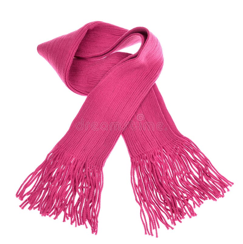 Pink Scarf with Fringe on White Background. Vector Illustration Stock ...