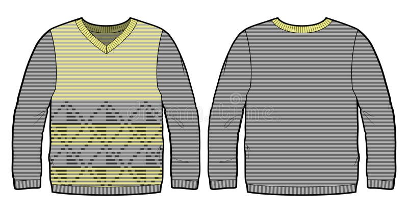 Knitted Pullover with Pattern Stock Vector - Illustration of clothes ...