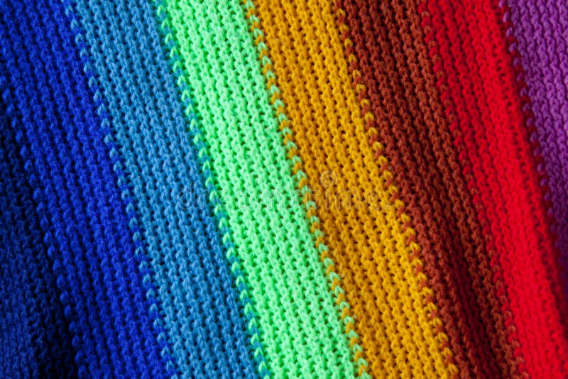 Knitted rainbow scarf stock photo. Image of background - 21835392