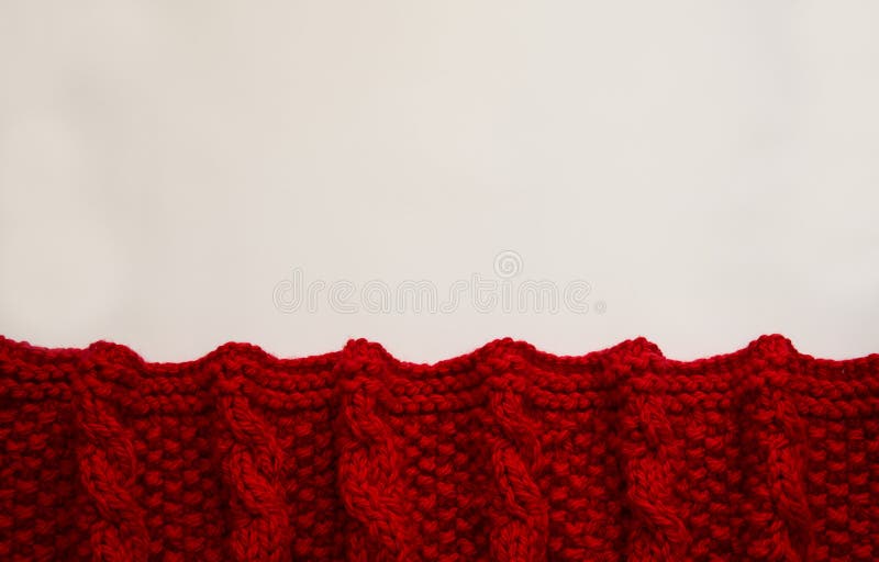 Knitted Red Blanket on a White Background with Copy Space Stock Photo ...