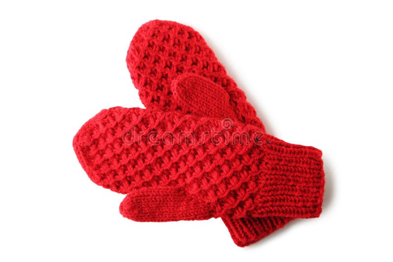 Knitted red gloves stock image. Image of heat, comfortable - 122736897