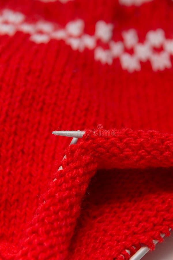 Knitted red sock stock image. Image of winter, sock, wool - 27222069