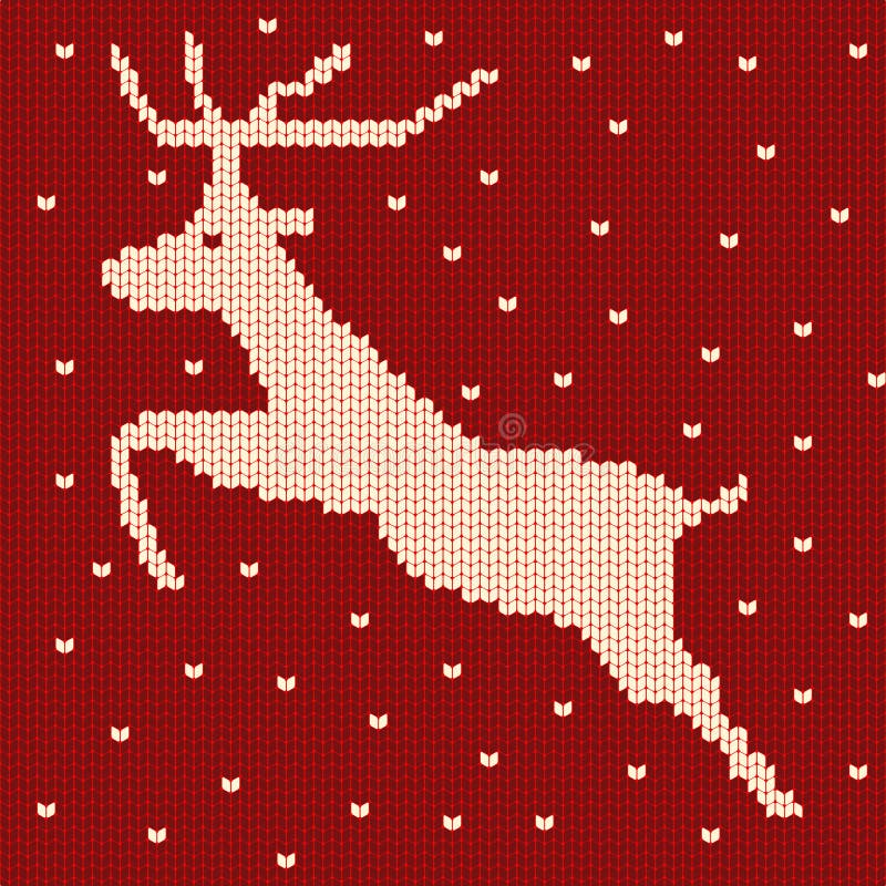 Knitted reindeer pattern stock vector. Illustration of knitted - 136825096