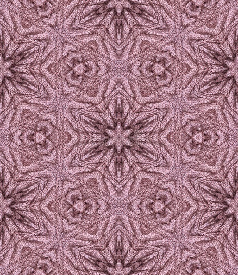 Knitted Seamless Pattern with Relief Flowers. Floral Ornament in Dusty ...