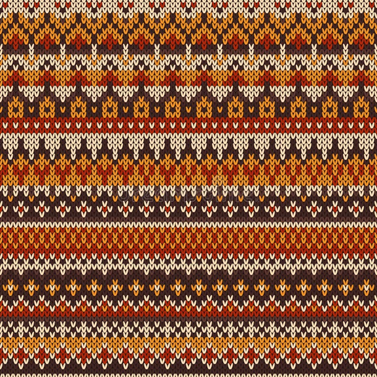 Knitted Seamless Pattern in Fair Isle Style. EPS Available Stock Vector ...