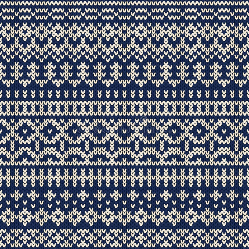 Knitted Seamless Pattern in Fair Isle Style. EPS Available Stock Vector ...