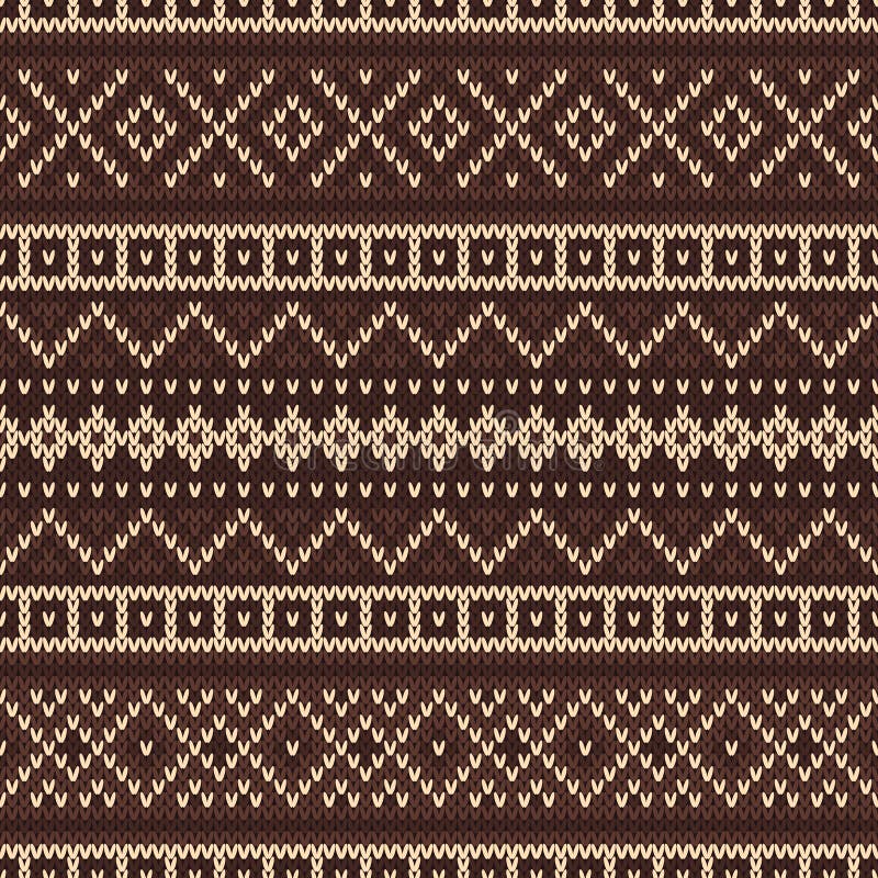 Knitted Seamless Pattern in Fair Isle Style Stock Vector - Illustration ...