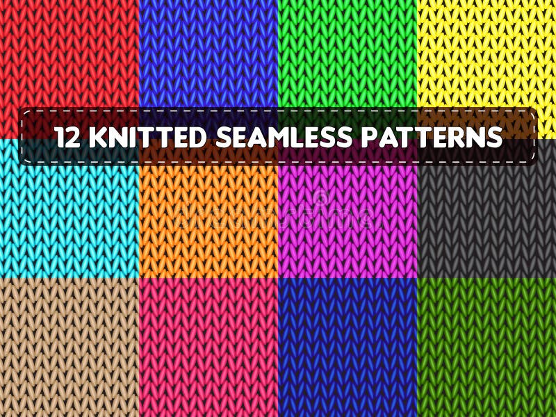 Knitted Seamless Patterns. Vector Illustration. Stock Vector ...