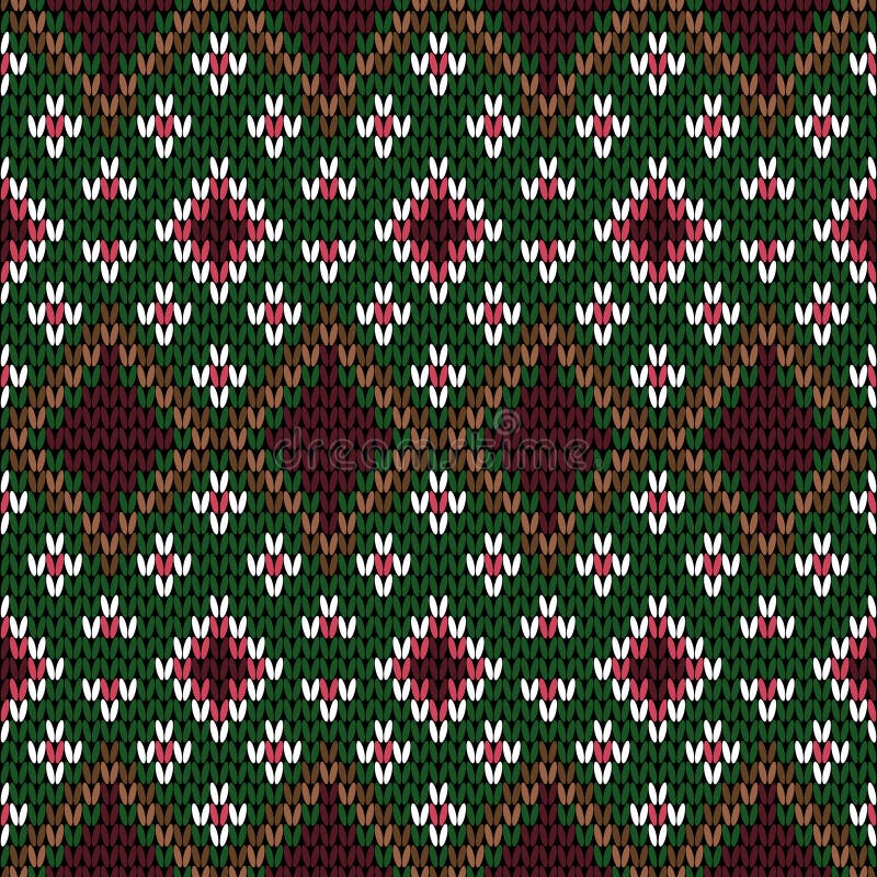 Knitted Snowflake Pattern for Scandinavian Sweater. Xmas Snowfall Wool ...