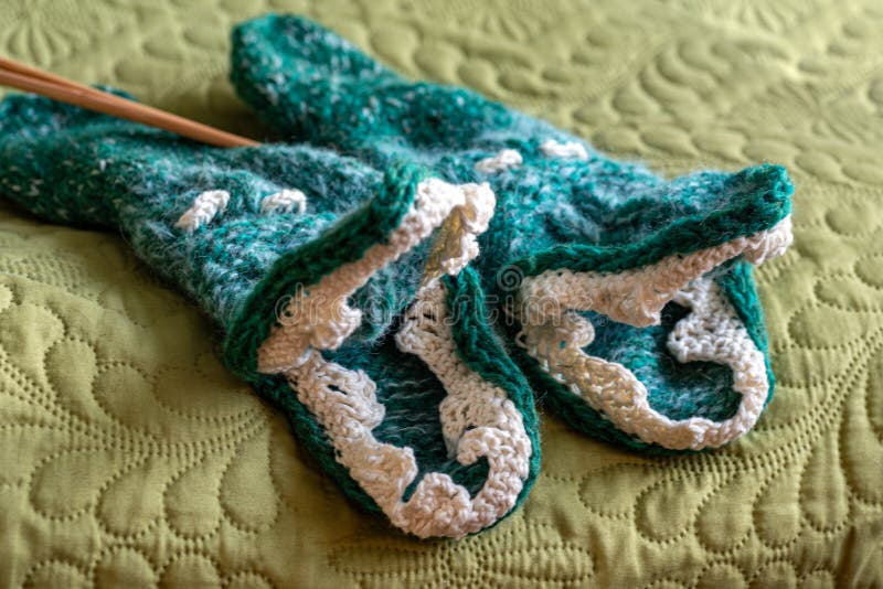 Knitted Socks, Colored Thread Thread and Needles, Knitted in the Magic ...