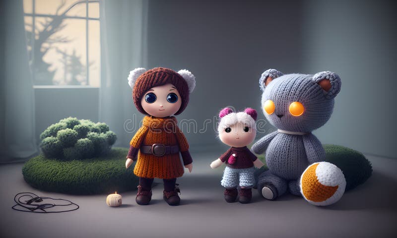 Knitted Soft Toy, Created Using Artificial Intelligence Stock ...