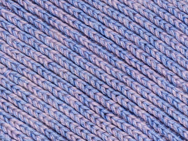 Knitted Structure of Blue Threads. Diagonal Lines Stock Image - Image ...