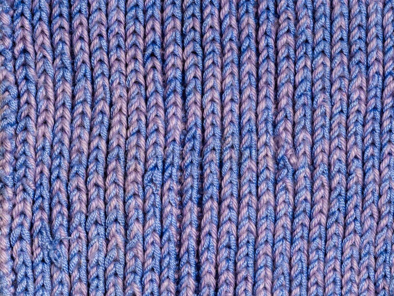 Knitted Structure of Blue Threads of Different Shades. Vertical Lines ...