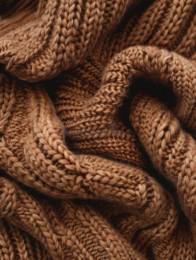 A Knitted Sweater with a Brown Color Stock Photo - Image of surface ...
