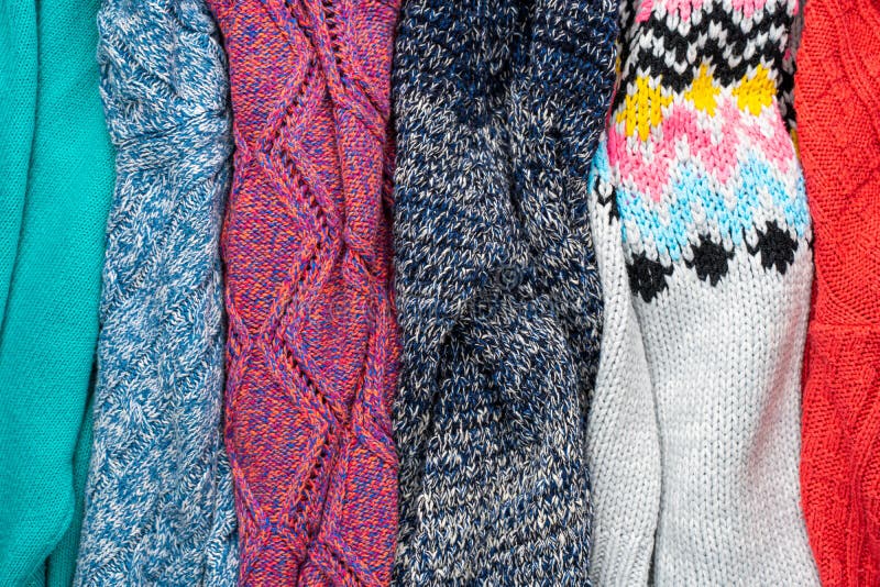 Knitted Sweaters Background Stock Photo - Image of beige, natural ...