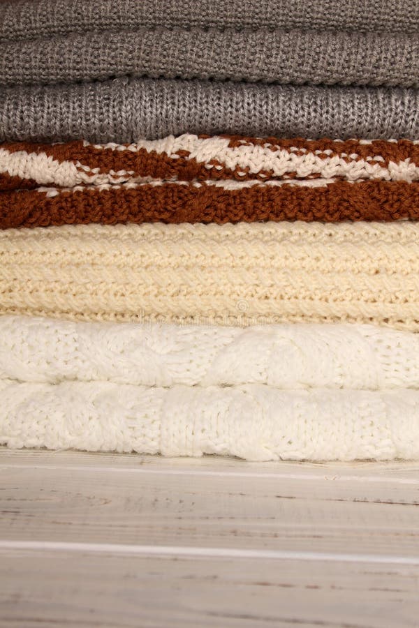 Knitted Sweaters in Different Colors Stock Photo - Image of style ...