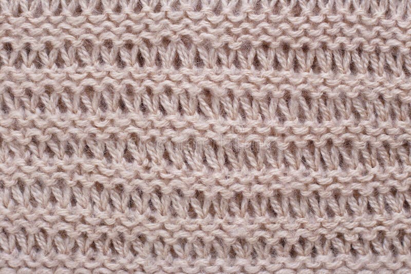 Knitted Texture of Beige Woolen Fabric with Pattern. Copyspace, Stock ...