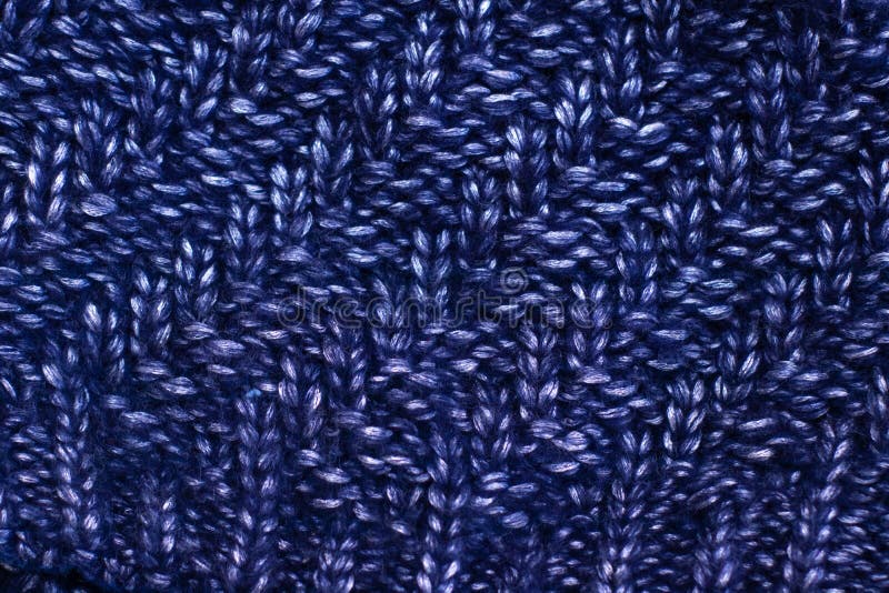 Knitted Texture, Blue Color. Large Knitted Pattern, Warm Clothes Stock ...