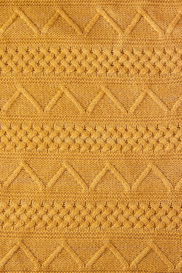 Knitted Texture Mustard Color with Pattern Stock Photo - Image of ...