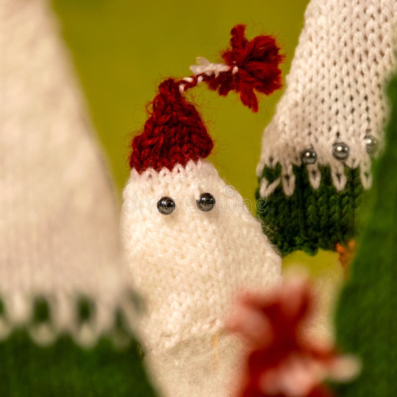 Knitted Trees and Gnomes, Knitted Christmas Decorations, Waiting for ...
