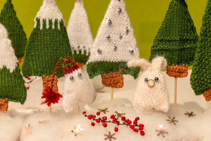 Knitted Trees and Gnomes, Knitted Christmas Decorations, Waiting for ...