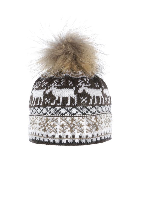 Knitted Winter Cap on White Background. Studio Shoot Stock Photo ...