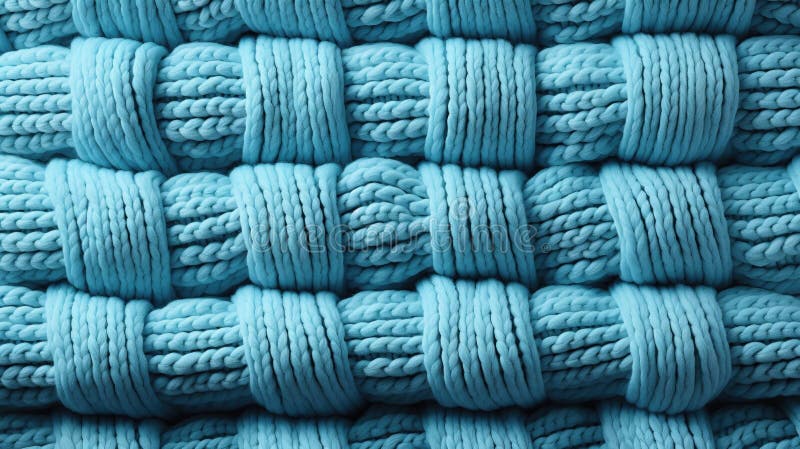 Knitted Wool Blue Background. Handmade Fabric Texture Stock Image ...