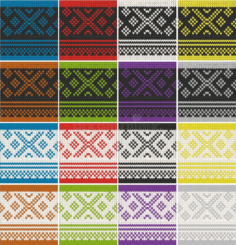 Seamless Knitted Wool Pattern of Color Threads Stock Vector ...