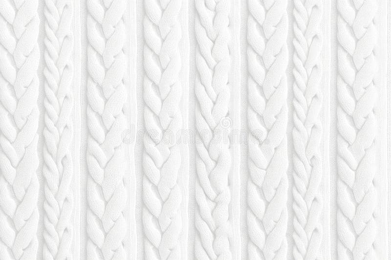 White Knitted Wool Cable Stitch Texture Pattern Stock Photo - Image of ...