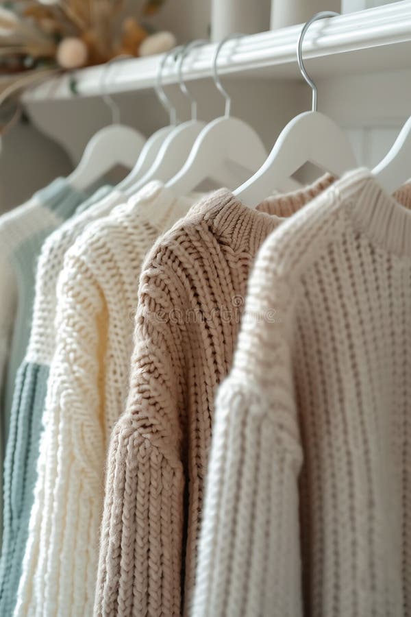 Knitted Woolen Comfy Sweaters in Pastel Colors, Ai Generated Stock ...
