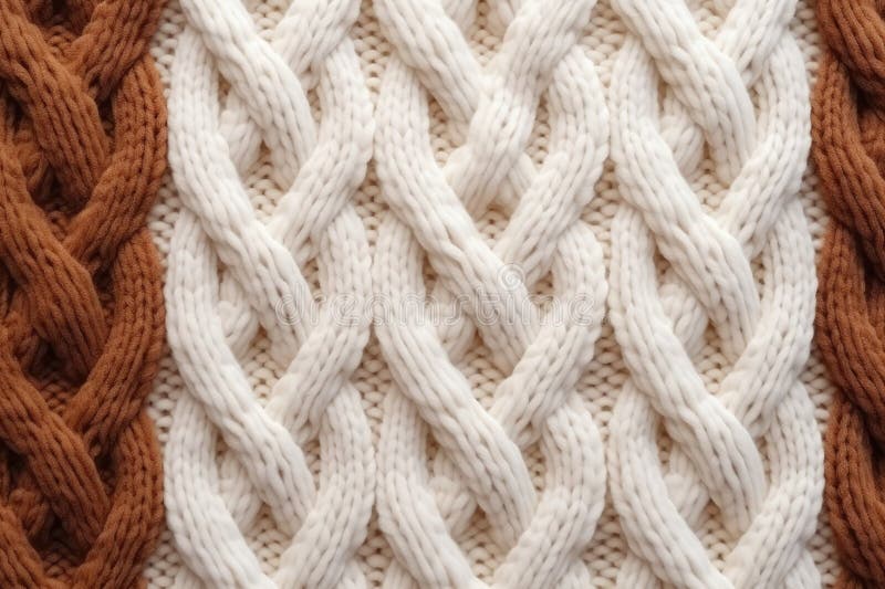 Knitted Woolen Texture in White and Brown. Design for Textile, Interior ...