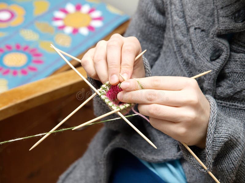 Knitting stock photo. Image of crafts, loops, sticks - 18801416